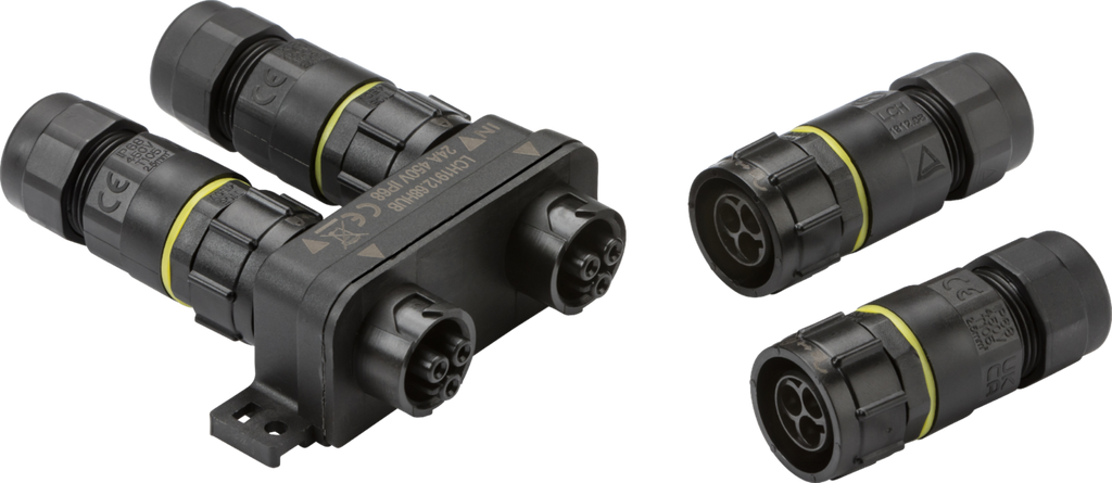 IP68 24A 1 Inlet to 3 Outlets Plug and Socket Type Weatherproof Hub